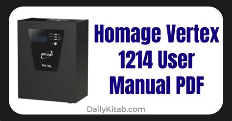 Homage Vertex 1214 User Manual Pdf Free Download