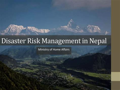 Disaster Risk Management In Nepal Pptx