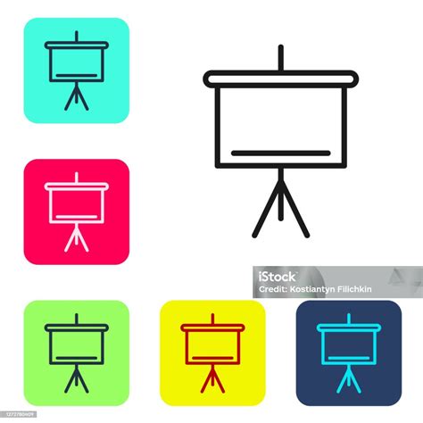 흰색 배경에 격리 된 검은 줄 칠판 아이콘 학교 칠판 표지판 색상 정사각형 단추로 아이콘을 설정합니다 벡터 간판에 대한 스톡 벡터 아트 및 기타 이미지 Istock