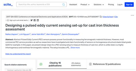 Designing A Pulsed Eddy Current Sensing Set Up For Cast Iron Thickness