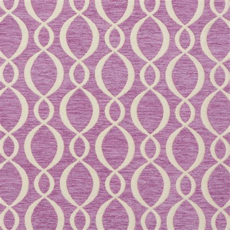 Purple Geometric Chenille Woven Upholstery Fabric By The Yard By The
