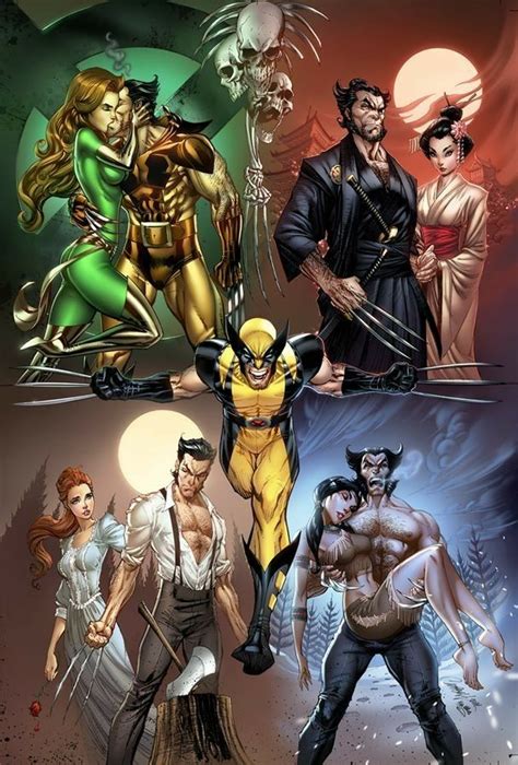 James Howlett Wolverine And Jean Grey Phoenixmariko Yashidarose Oharasilver Fox