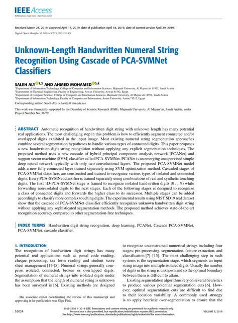 pdf unknown length handwritten numeral string recognition using