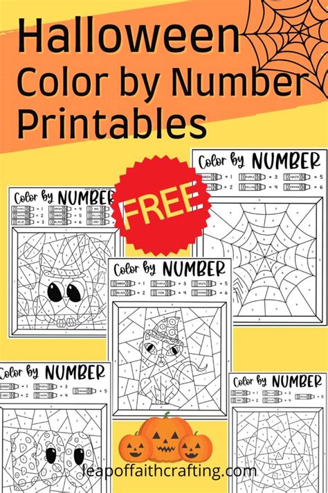 Free Halloween Color By Numbers 6 Pages Leap Of Faith Crafting