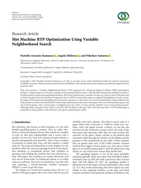 Pdf Slot Machine Rtp Optimization Using Variable Neighborhood Search