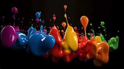 vibrant and dynamic floating blobs in a vertical 3d rendering