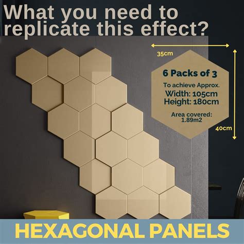 Decorative Hexagonal Wall Panels Varied Thicknes Textured 3d Design Pk3 Distinct Designs
