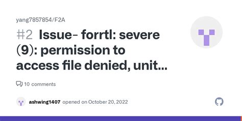 Issue Forrtl Severe 9 Permission To Access File Denied Unit 11