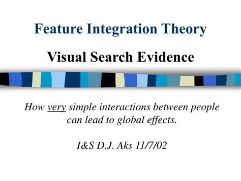 Ppt Feature Integration Theory Visual Search Evidence Powerpoint Presentation Id 5540992