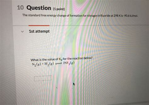 Solved 2nd Attempt Calculate Kp At 2500°c For The Following