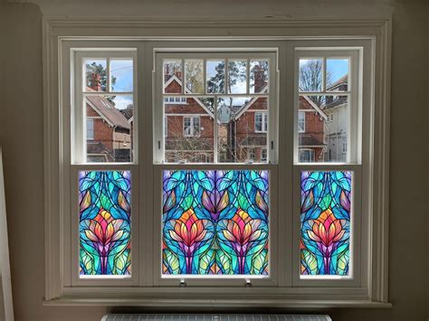 Stained Glass Privacy Window Film Static Cling Privacy Window Etsy