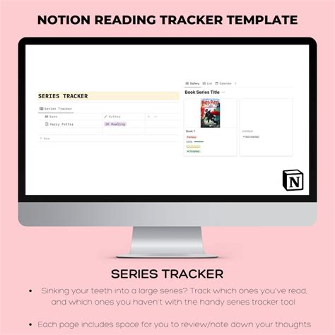 Notion Reading Tracker Notion Template Digital Reading Journal Bookshelf Book Journal