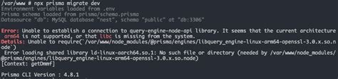 Nest × Prisma × Docker × M1 Mac で Npx Prisma Migrate Dev ができない