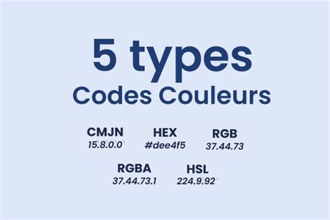 Les 5 Types De Codes Des Couleurs