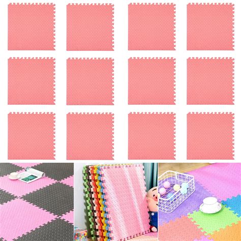 Sunsanly 12pcs Extra Thick Yoga Mat High Density Eva Foam Interlocking