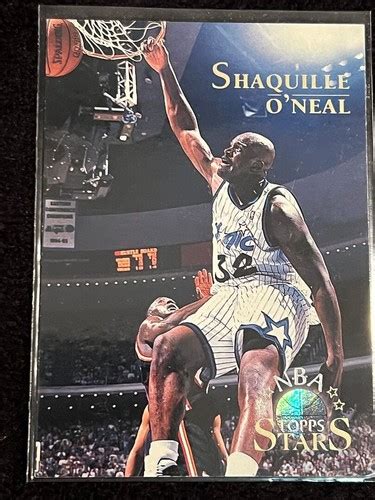 1996 97 Topps Nba Stars 32 Shaquille Oneal Magic Ebay
