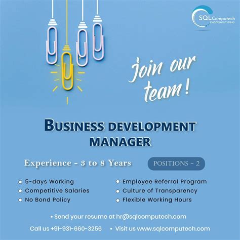 Sql Computech Hiring Business Development Manager