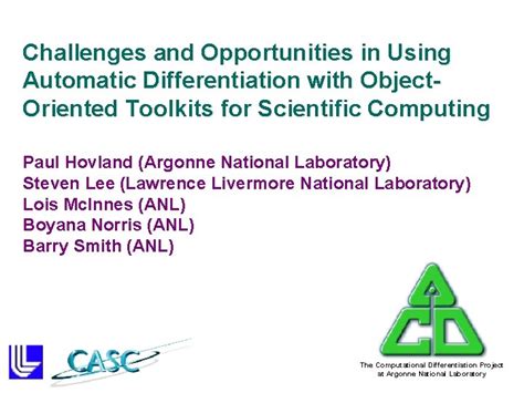 Challenges And Opportunities In Using Automatic Differentiation With