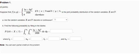 Solved Problem 1 6 Points Suppose That F X Y 5x Chegg Com