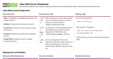 Jetty Web Server Cheatsheet Cheat Sheets Hero
