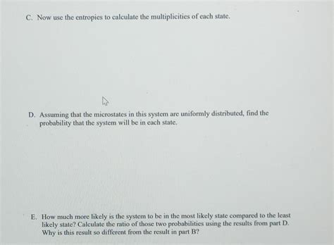 Solved Problem Entropy And Probability A System Can Chegg