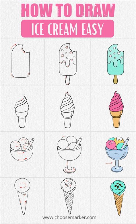 How To Draw An Ice Cream Easy Step By Step With Ideas Draw Ice Cream