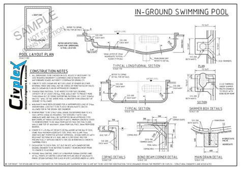 Inground Pool Construction Drawings Cmstable
