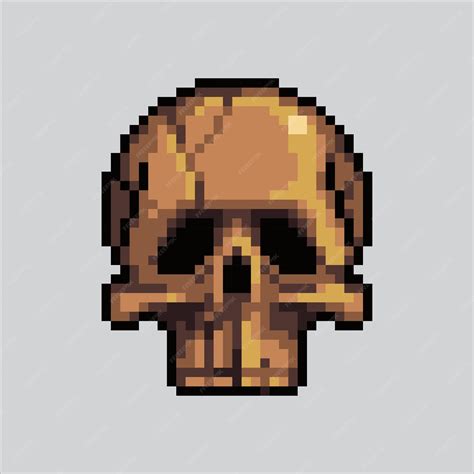Premium Vector Pixel Art Illustration Skull Pixelated Skull Skull