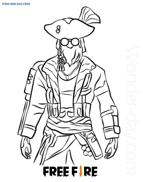 Раскраски Фри Фаер Распечатать бесплатно в формате А4