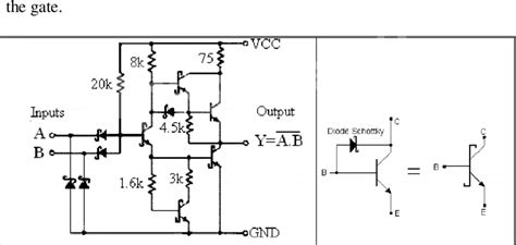 Modified TTL NAND Gate With Schottky Clamping Diodes Download Scientific Diagram