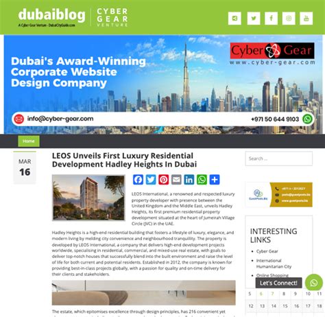 Leos Unveils First Luxury Residential Development Hadley Heights In Dubai Leos Developments