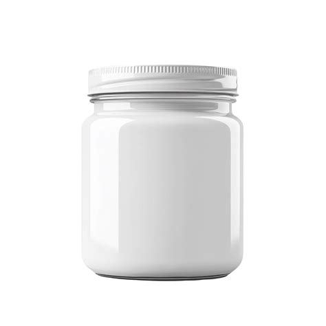 Empty Jar With A Metallic Lid Isolated On A White Background For