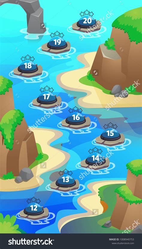 Level Select Game Background Game Elements Stock Vector Royalty Free Shutterstock