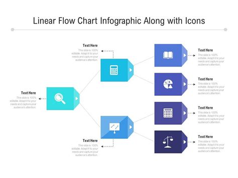 Linear Flow Chart Infographic Along With Icons Presentation Graphics Presentation PowerPoint