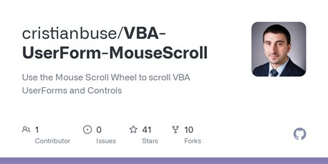 VBA UserForm MouseScroll MouseOverControl Cls At Master Cristianbuse VBA UserForm MouseScroll