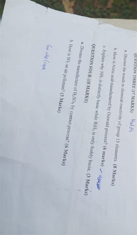 A Discuss The Trends In Chemical Reactivity Of Group 15 Elements 8 Mar
