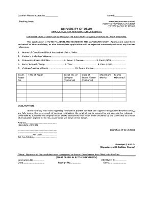 Fillable Online REVALUATION APPLICATION FORM Babe Of Open Fax Email Print PdfFiller