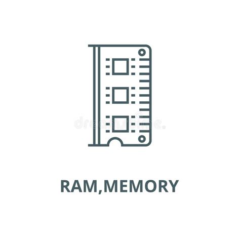 Ram Memory Vector Line Icon Linear Concept Outline Sign Symbol Stock