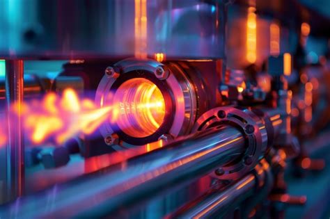 Futuristic Laboratory Equipment With Incandescent Plasma Reaction Premium Ai Generated Image