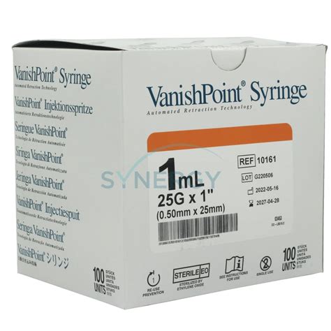 Vanishpoint Syringe 1ml 25g X 1 Bx Of 100s