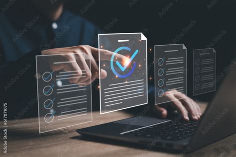 Standard Quality Control Iso Certified Document With Business Concept Business Women Point On