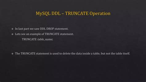Database Connector In Mule Part 5 Truncate Ddl Operation Ppsx