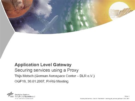 Application Level Gateway Securing Services Using A Proxy