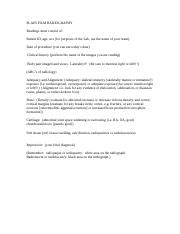 Labnotes Doc PLAIN FILM RADIOGRAPHY Readings Must Consist Of Patient ID Age Sex For Purposes