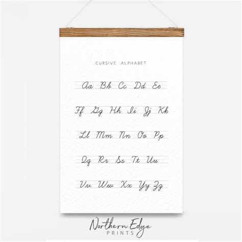 Cursive ABC Poster Educational Poster Cursive Poster Etsy