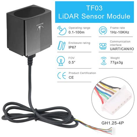 Tf03 Lidar Distance Sensor With 180m Measurement 1cm Resolution For Au