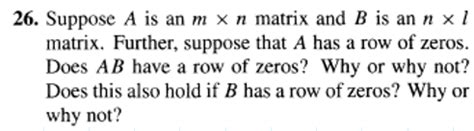 Solved 26 Suppose A Is An Mn Matrix And B Is An Nl Chegg Com