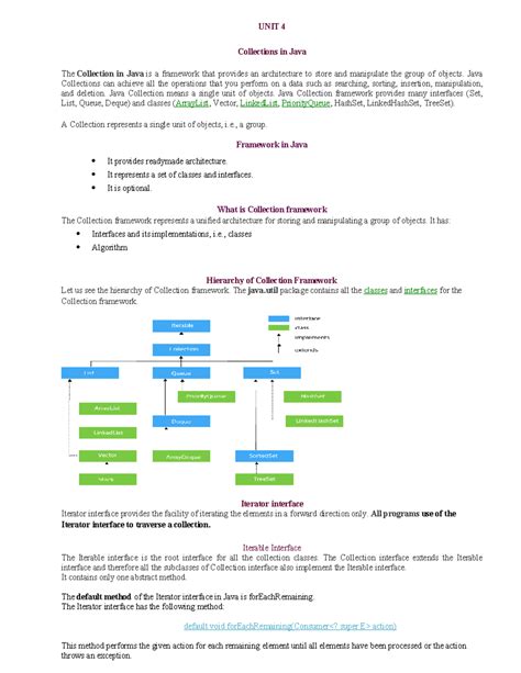 Notes Unit 4 Btech 2 Yr 4 Sem Subject Unit 4 Collections In Java