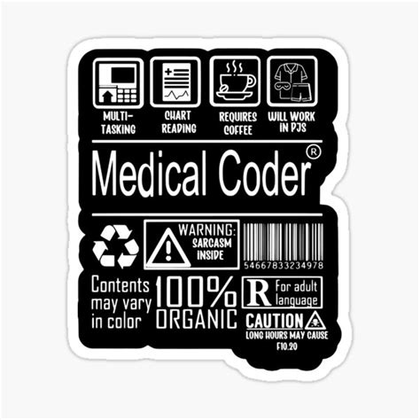 Medical Coder Sticker For Sale By Craftycoderchic Redbubble
