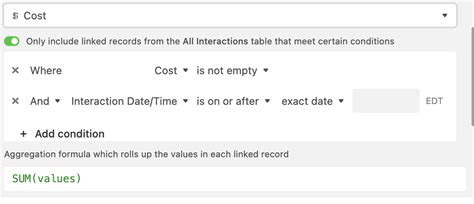 Field Value As Condition In Rollup Condition Airtable Community